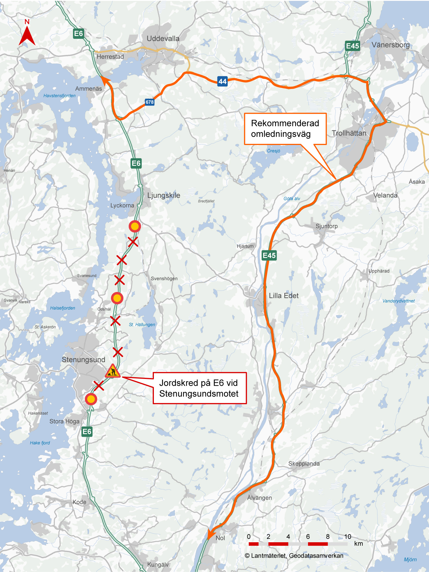 Omledning av trafiken efter skredet vid E6 i Stenungsund - www ... Omledning av trafiken efter skredet vid E6 i Stenungsund - www ...